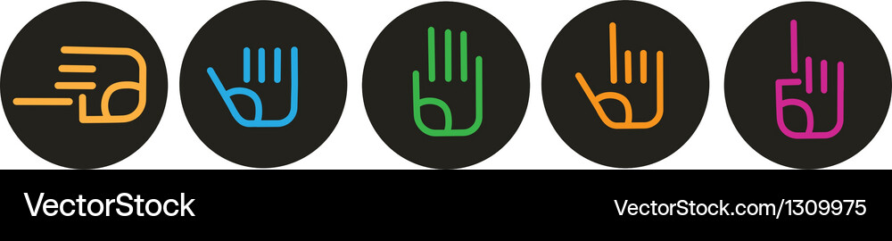 Collection of various hand signs Royalty Free Vector Image