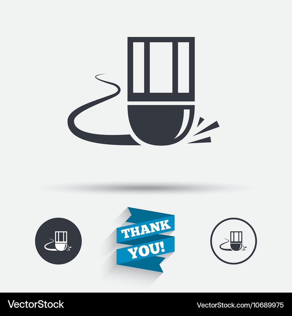 Eraser icon erase pencil line symbol Royalty Free Vector