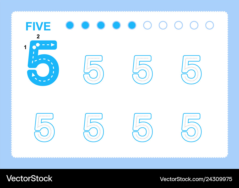 Free handwriting pages for writing numbers Vector Image
