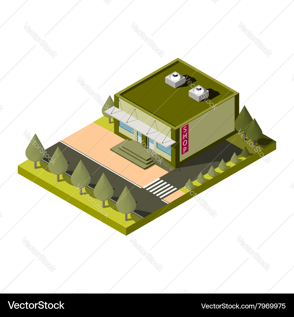 Isolated isometric shop building icon eps Vector Image