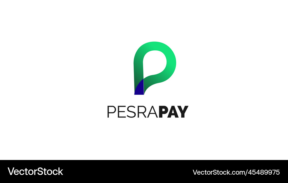 Letter p logo financial payment template Vector Image