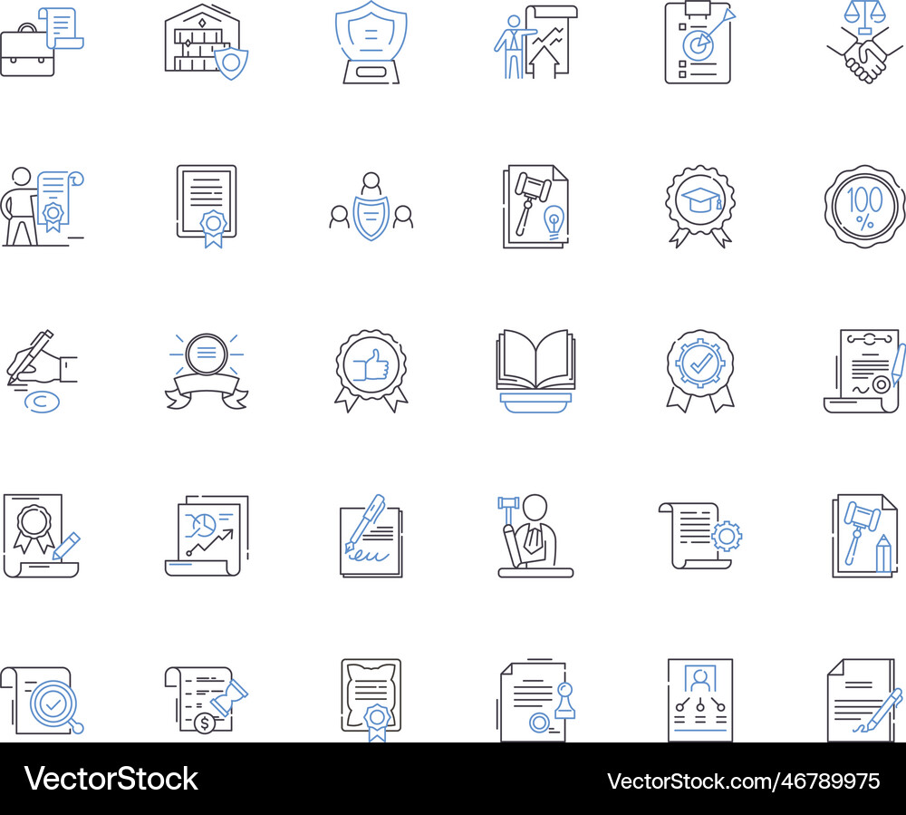 Liberties line icons collection autonomy Vector Image