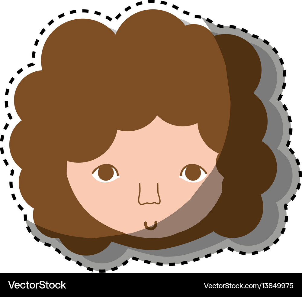 Man face with curly hair icon Royalty Free Vector Image