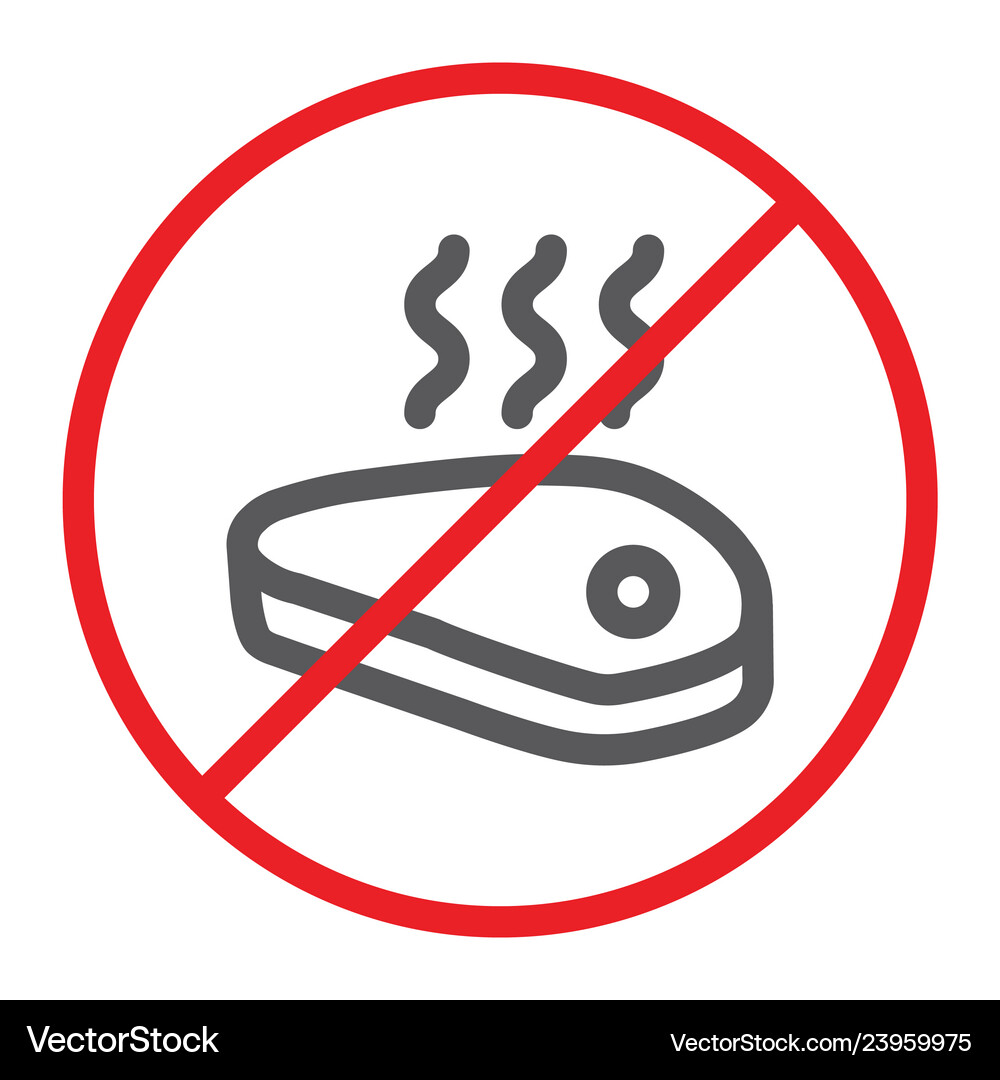 No meat line icon prohibited and forbidden Vector Image