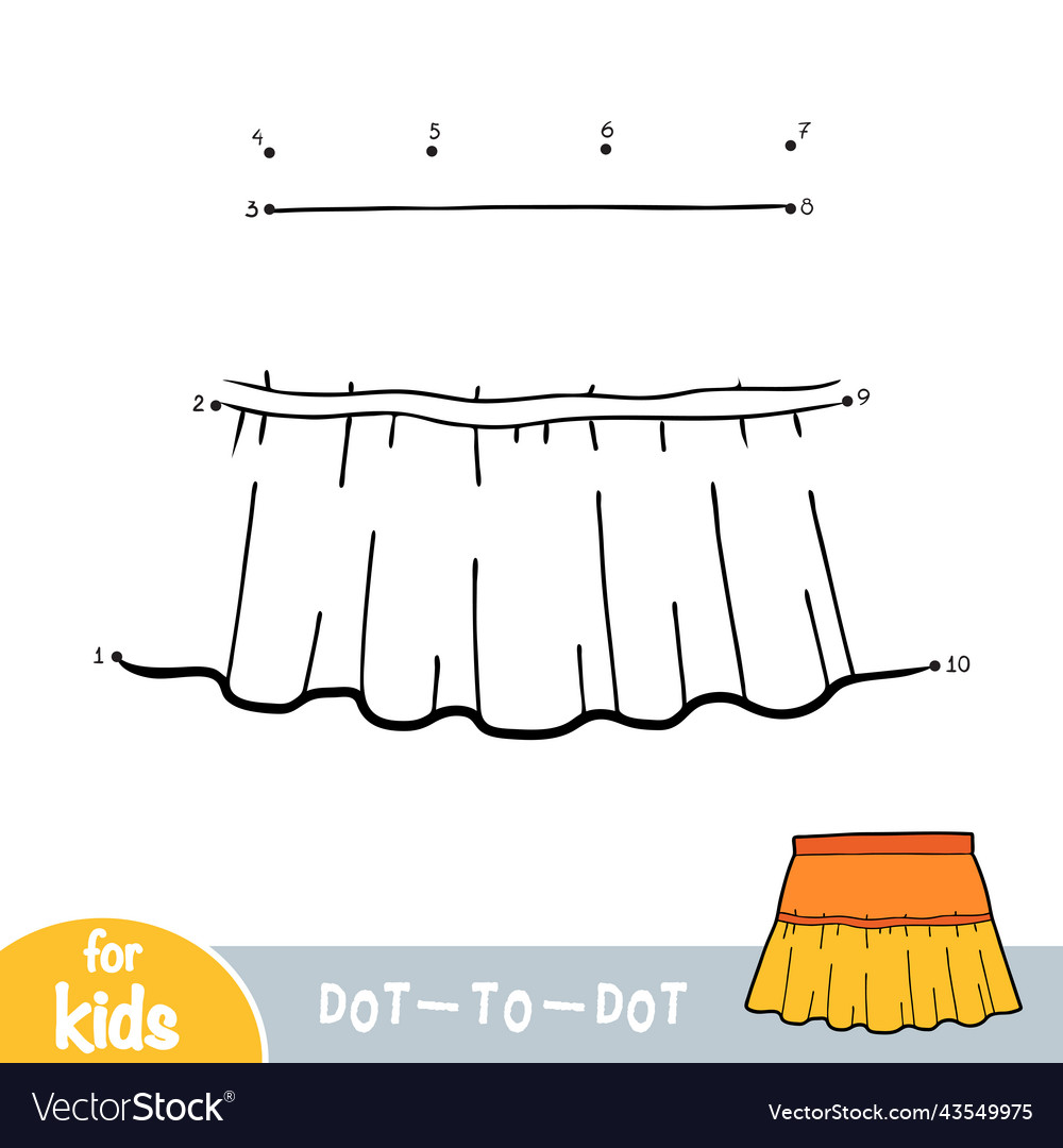 Numbers game dot to for children skirt Royalty Free Vector