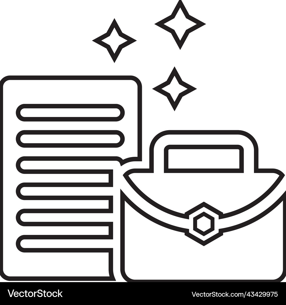 Portfolio outline icon line art Royalty Free Vector Image