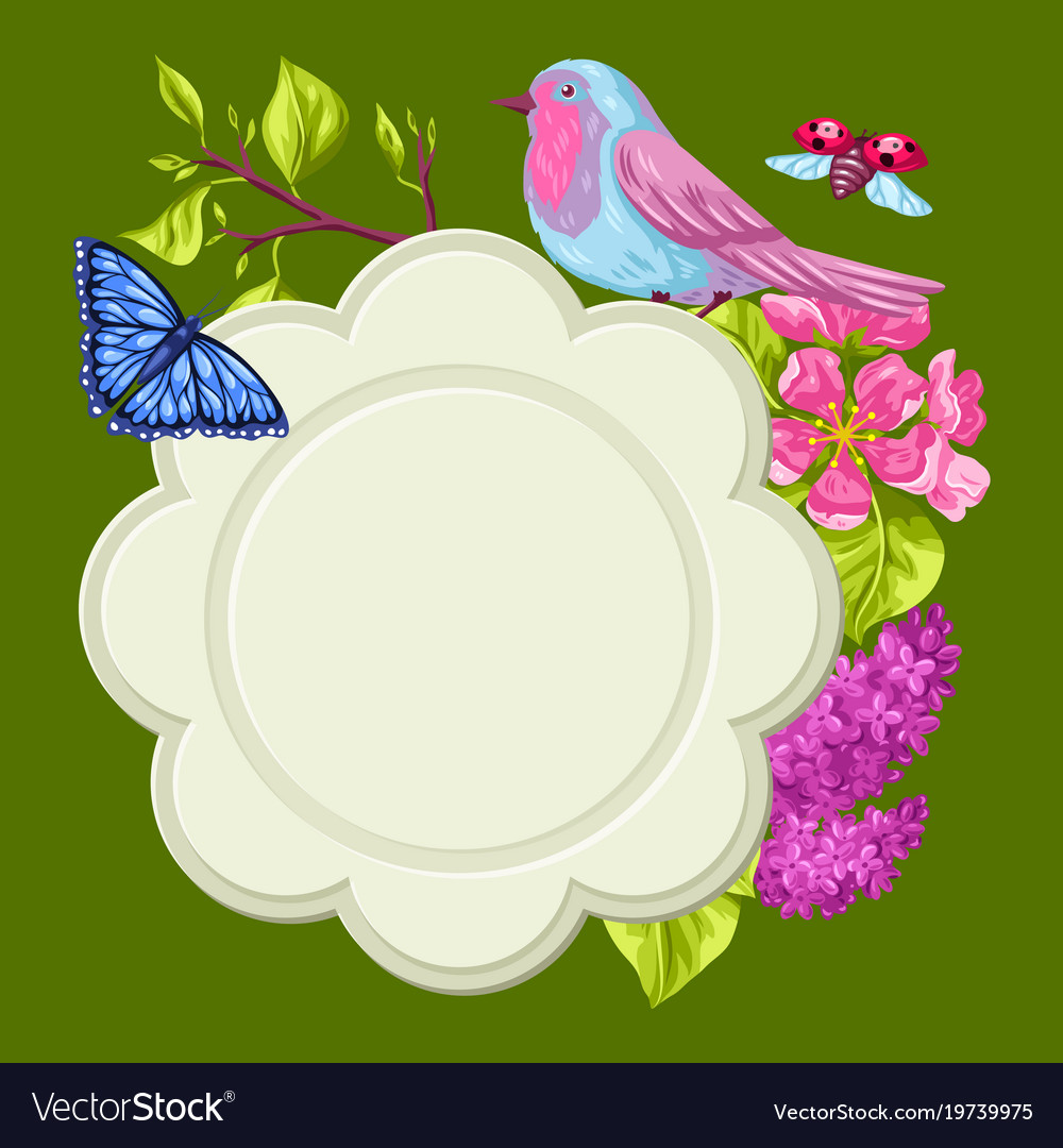 Spring garden frame natural Royalty Free Vector Image