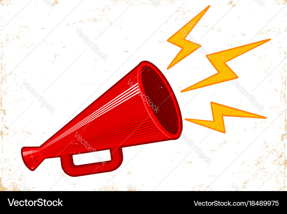 Vintage megaphone in engraving style Royalty Free Vector