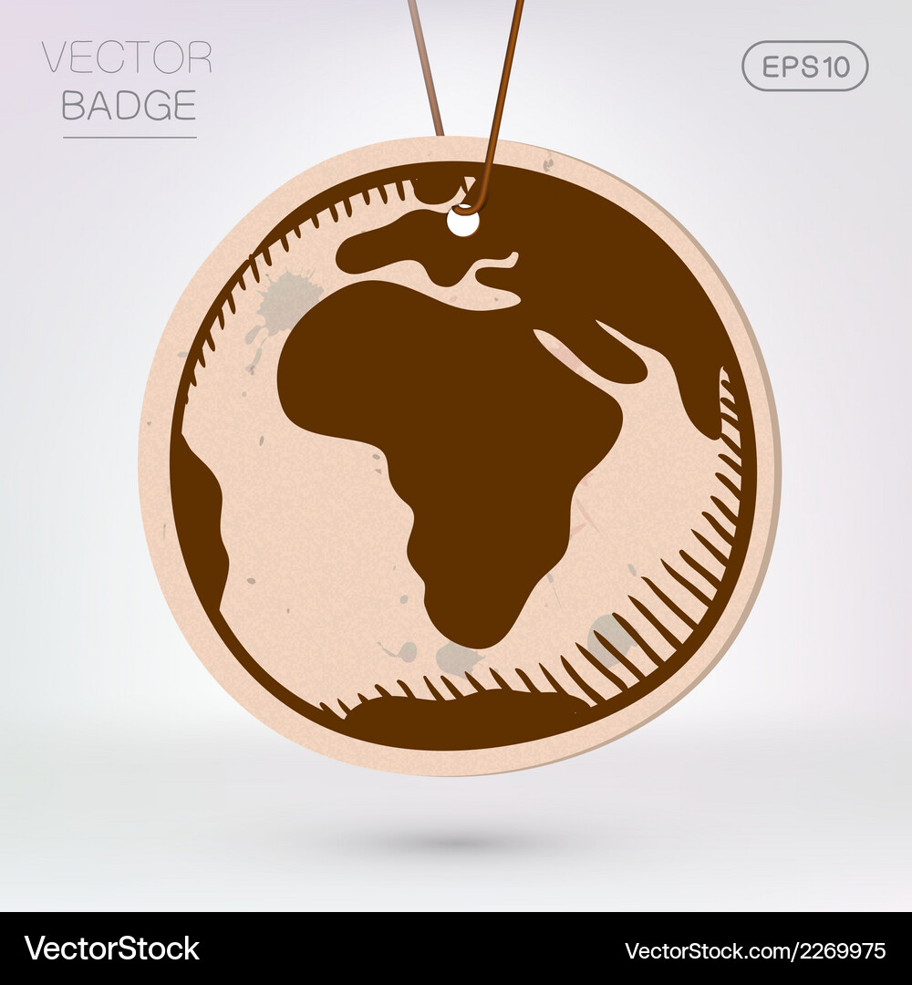 Vintage styled label earth planet globe symbol Vector Image