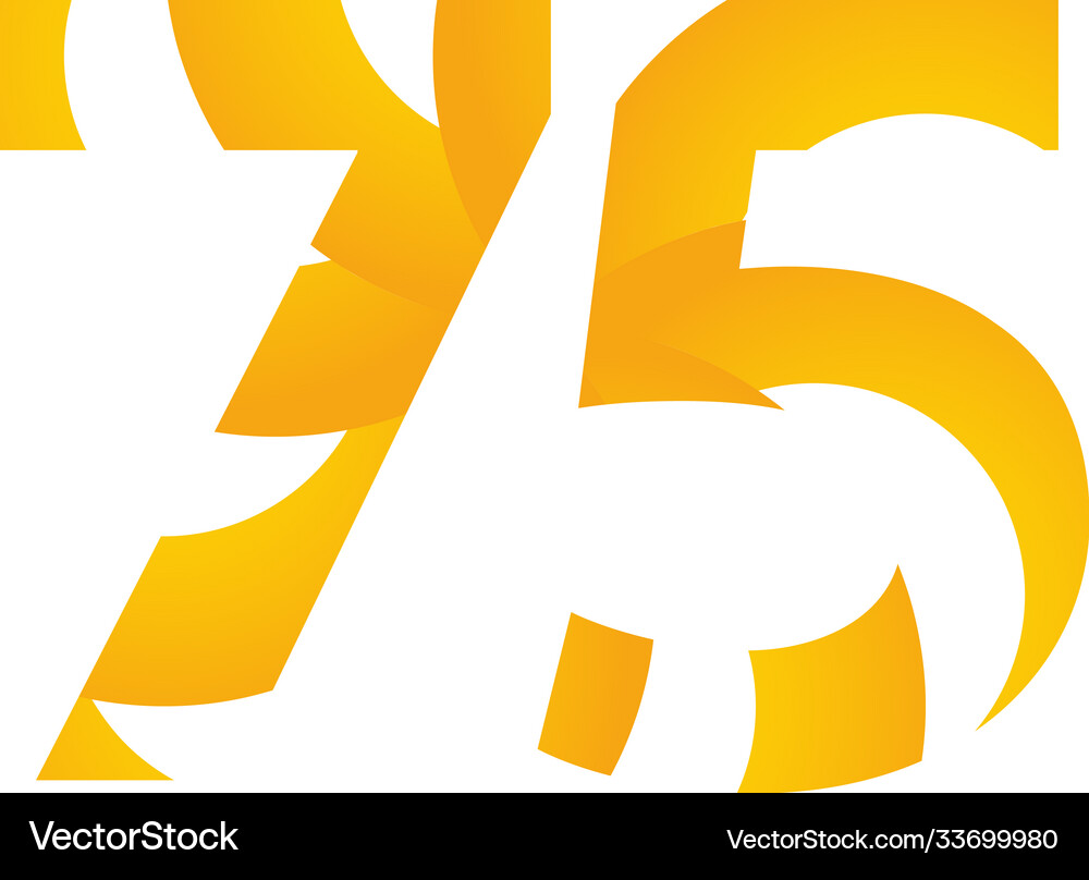 75 years anniversary celebration number template Vector Image