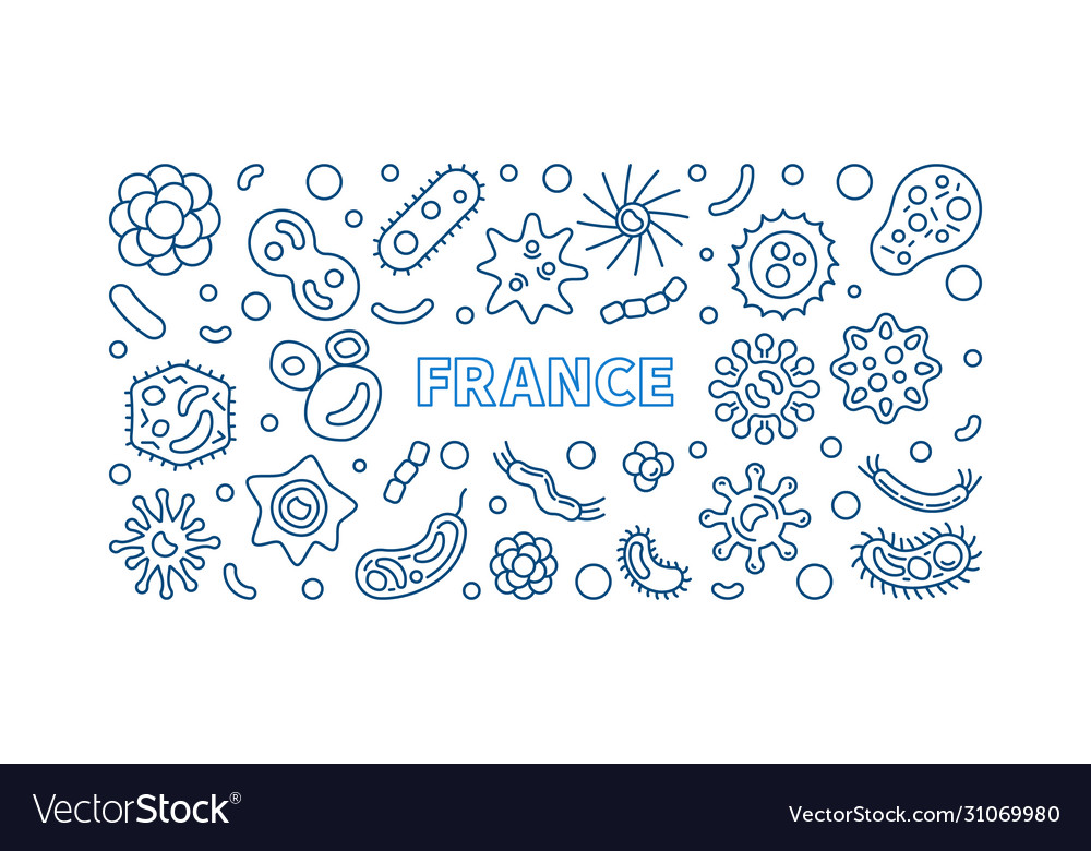 Coronavirus in france concept thin line Royalty Free Vector
