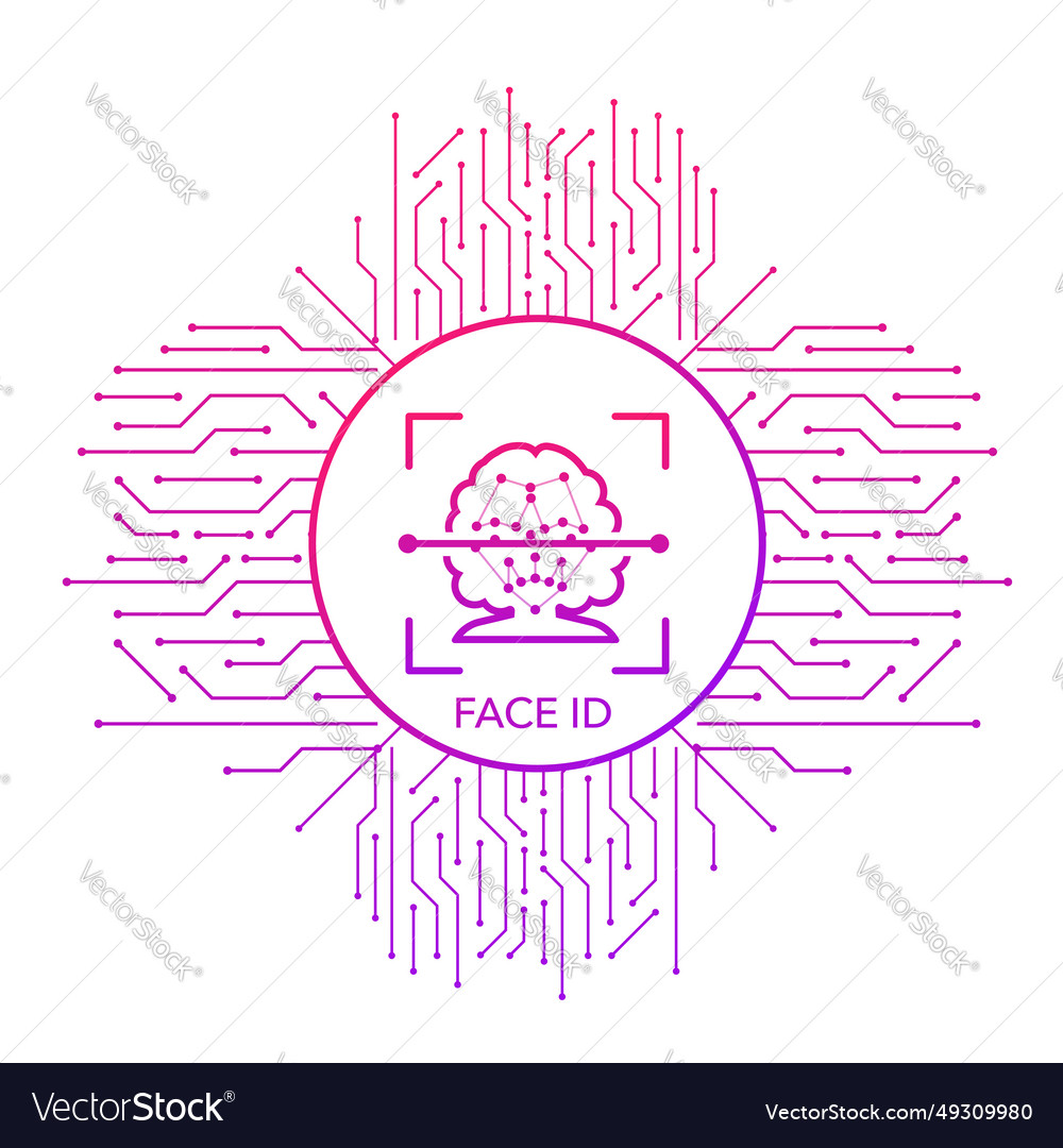 Digital face identification system concept Vector Image