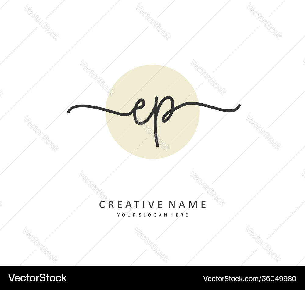 Ep initial letter handwriting and signature logo Vector Image