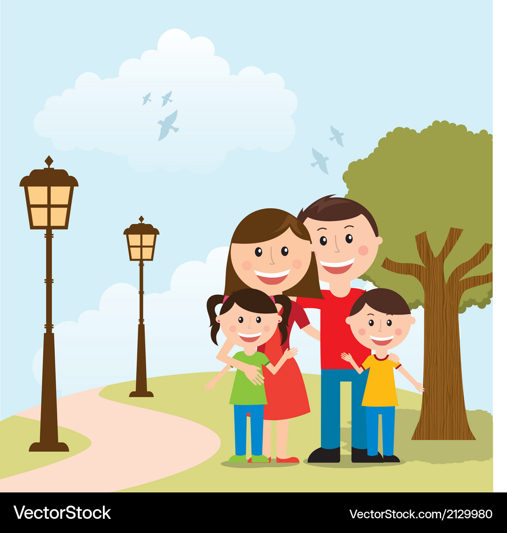 Family design over landscape background Royalty Free Vector
