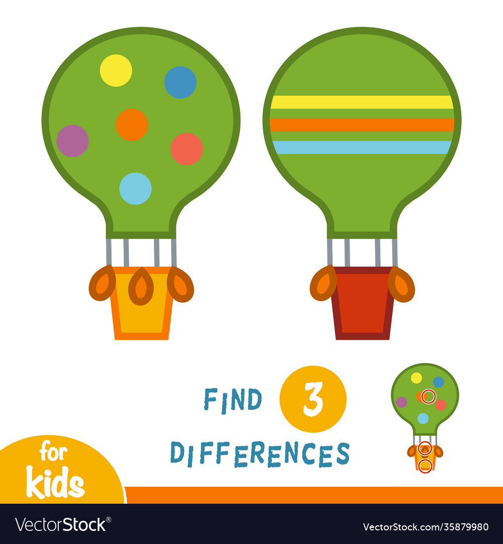Find differences balloon Royalty Free Vector Image
