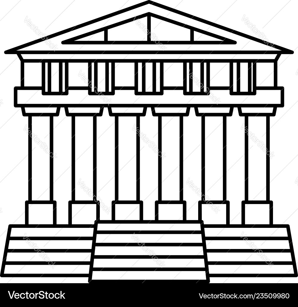 Greek temple icon outline style Royalty Free Vector Image