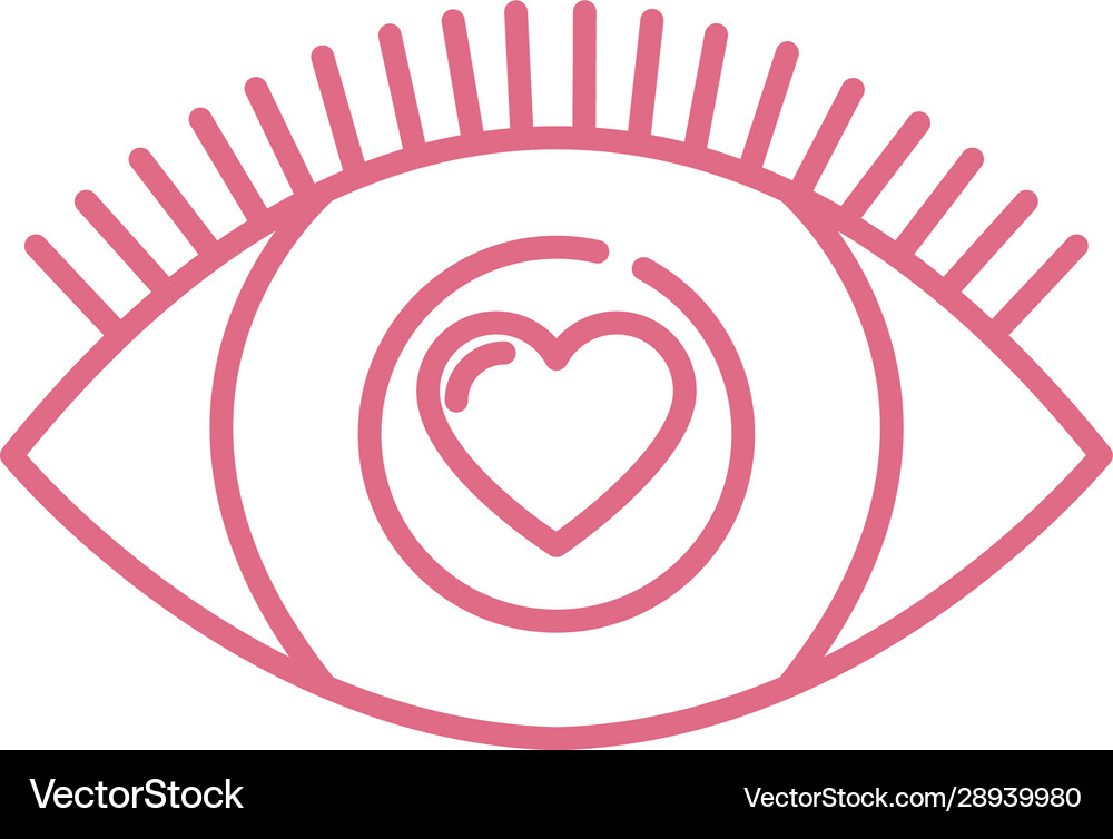 Isolated heart inside female eye design Royalty Free Vector