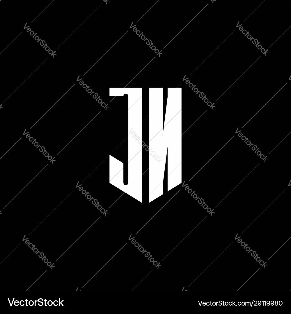 Jn logo monogram with emblem style isolated Vector Image