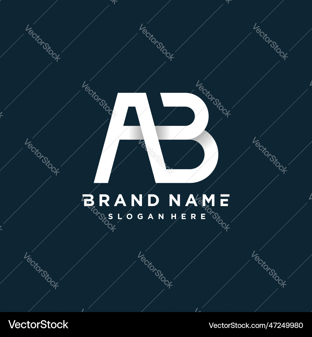Letter logo with initial ab for company Royalty Free Vector