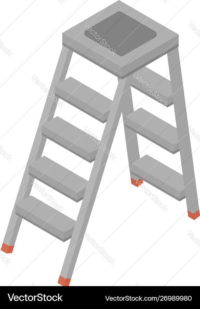 Metal ladder icon isometric style Royalty Free Vector Image