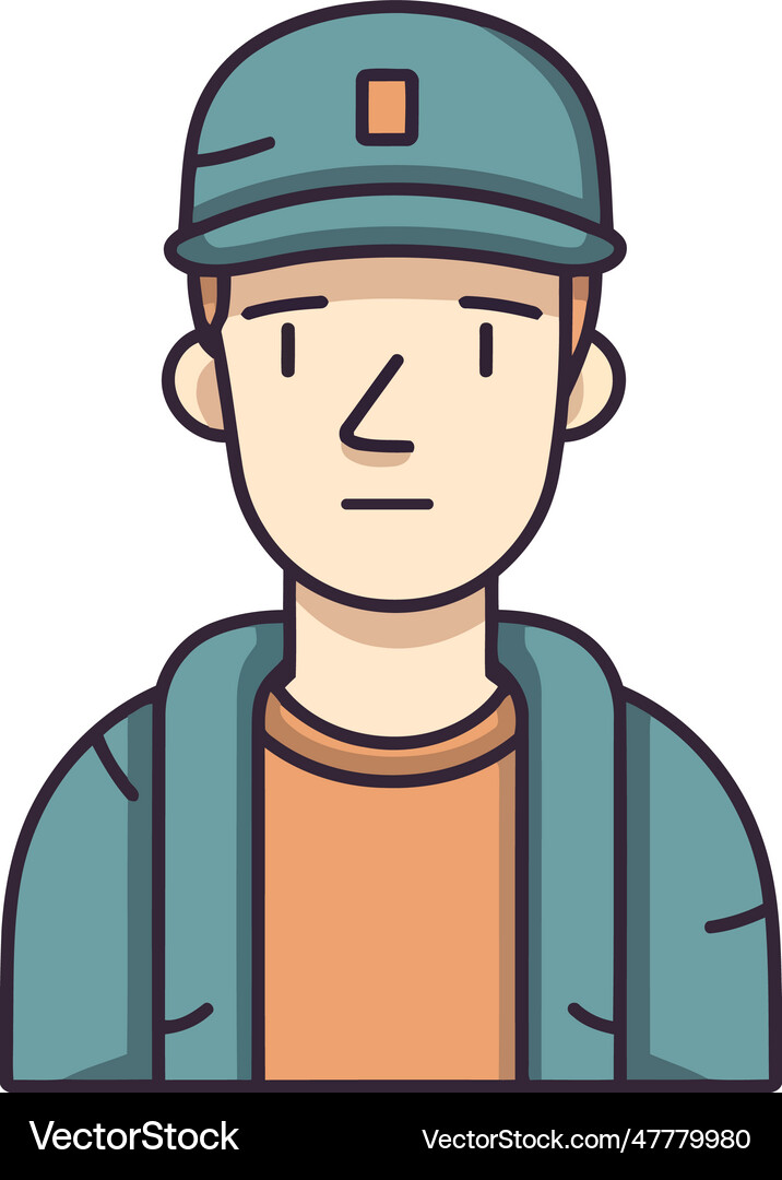 One smiling engineer in hardhat and uniform Vector Image