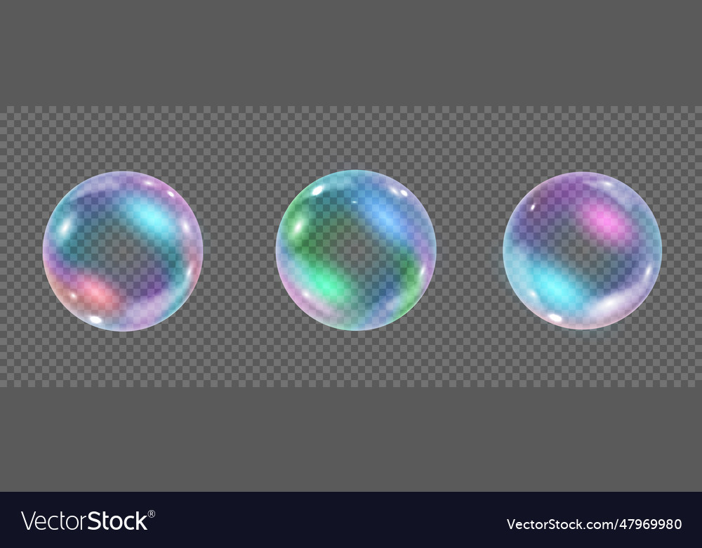 Rainbow colorful underwater bubble isolated Vector Image