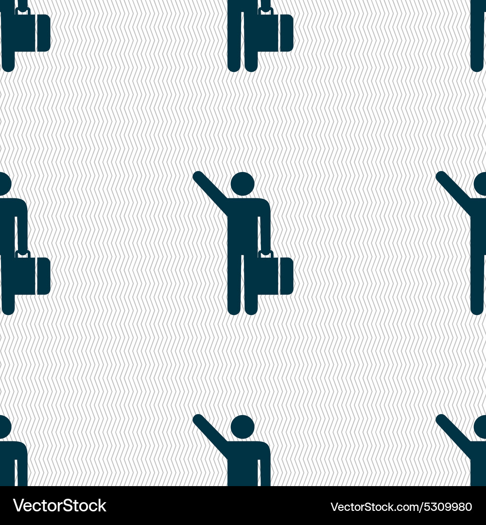 Tourist icon sign Seamless pattern with geometric Vector Image