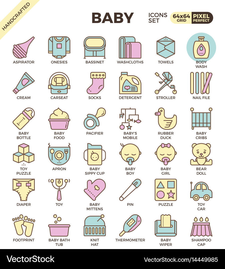 Baby outline icons Royalty Free Vector Image - VectorStock