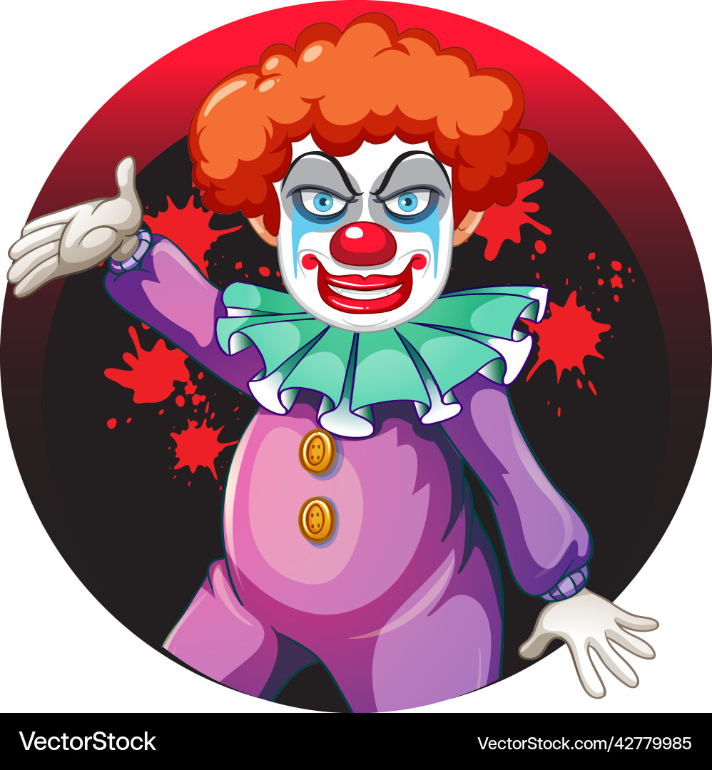 Cartoon clown with red nose Royalty Free Vector Image