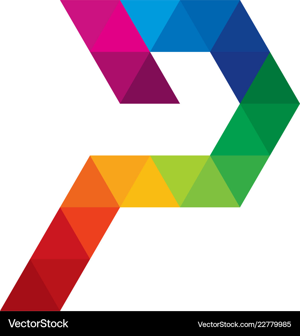 Color letter p logo icon design Royalty Free Vector Image