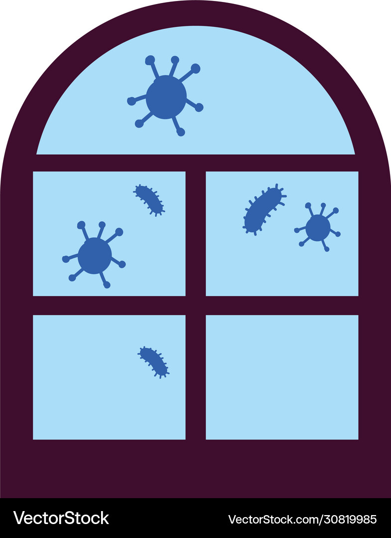 Coronavirus covid19 19 window isolated icon Vector Image