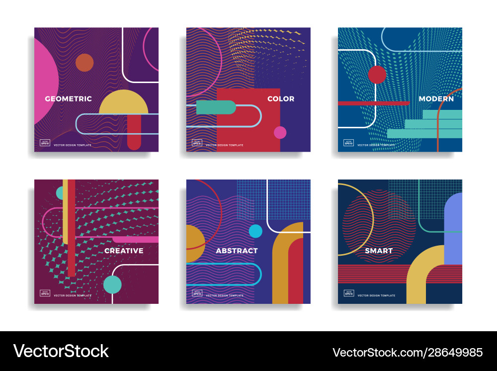 Design templates with colourful geometric shapes Vector Image