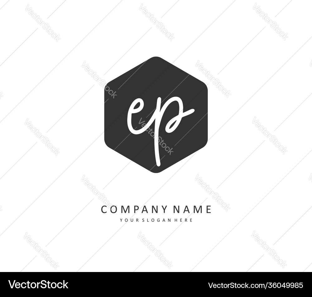 Ep initial letter handwriting and signature logo Vector Image