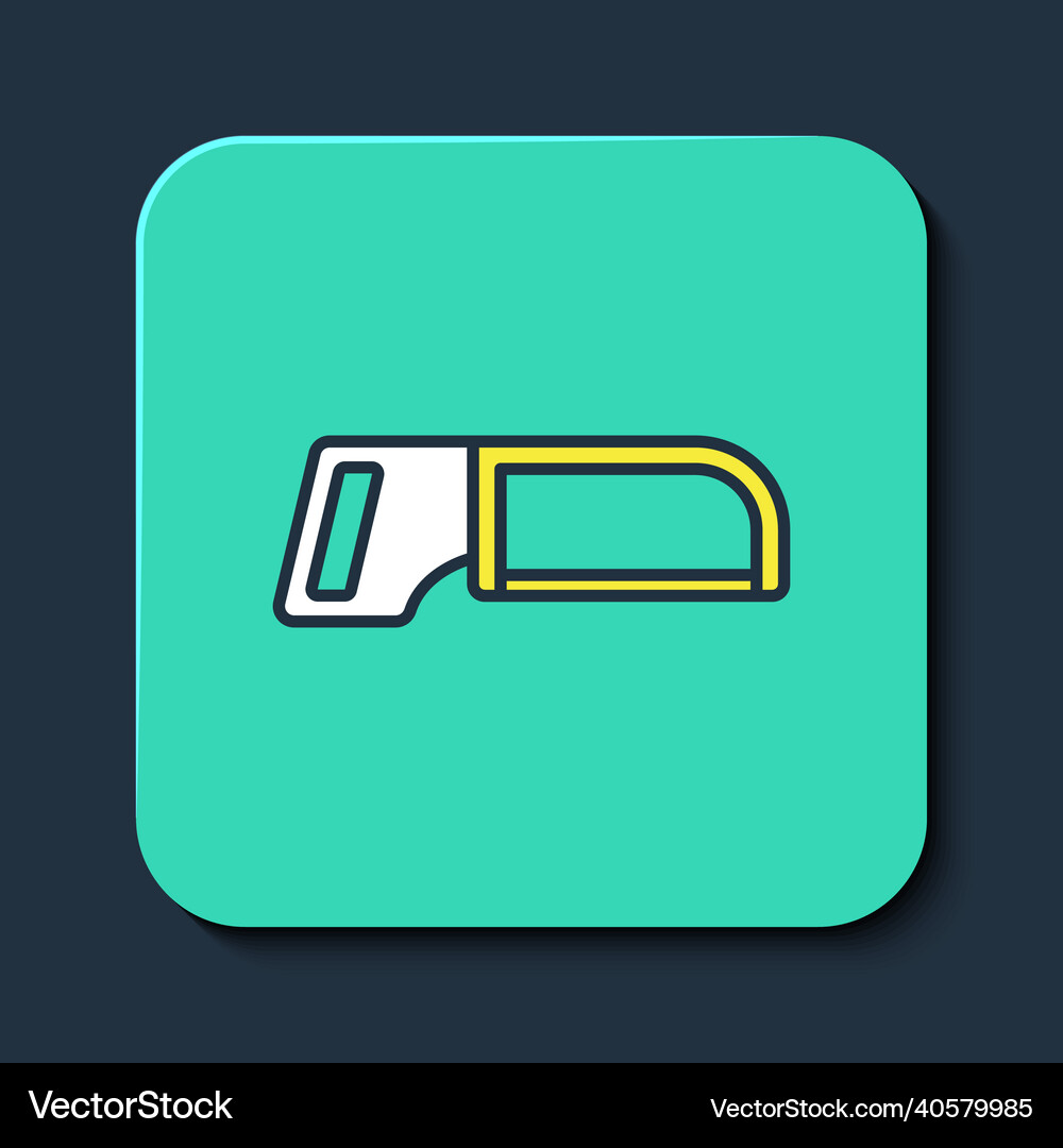 Filled outline hacksaw icon isolated on blue Vector Image