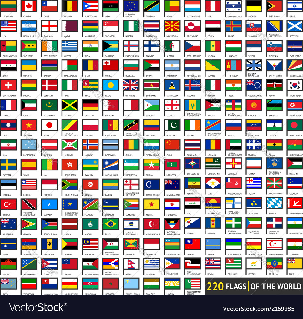 Flags flat sets Royalty Free Vector Image - VectorStock