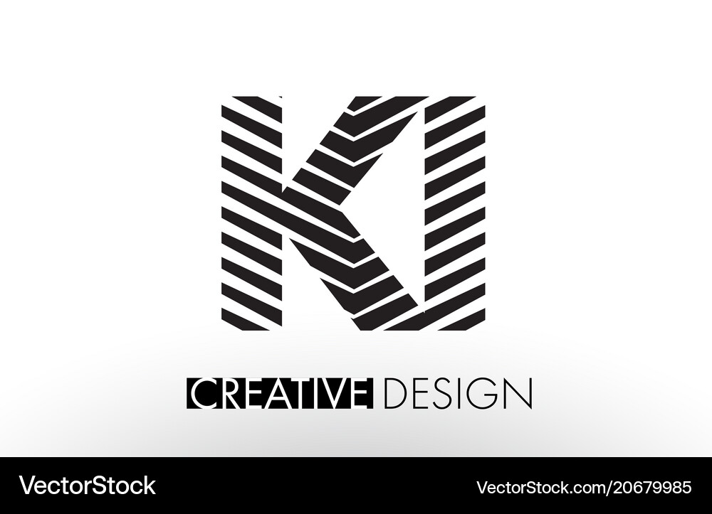 Ki k i lines letter design with creative elegant Vector Image