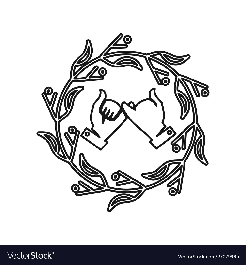 Leaf rotation hand commitment teamwork together Vector Image