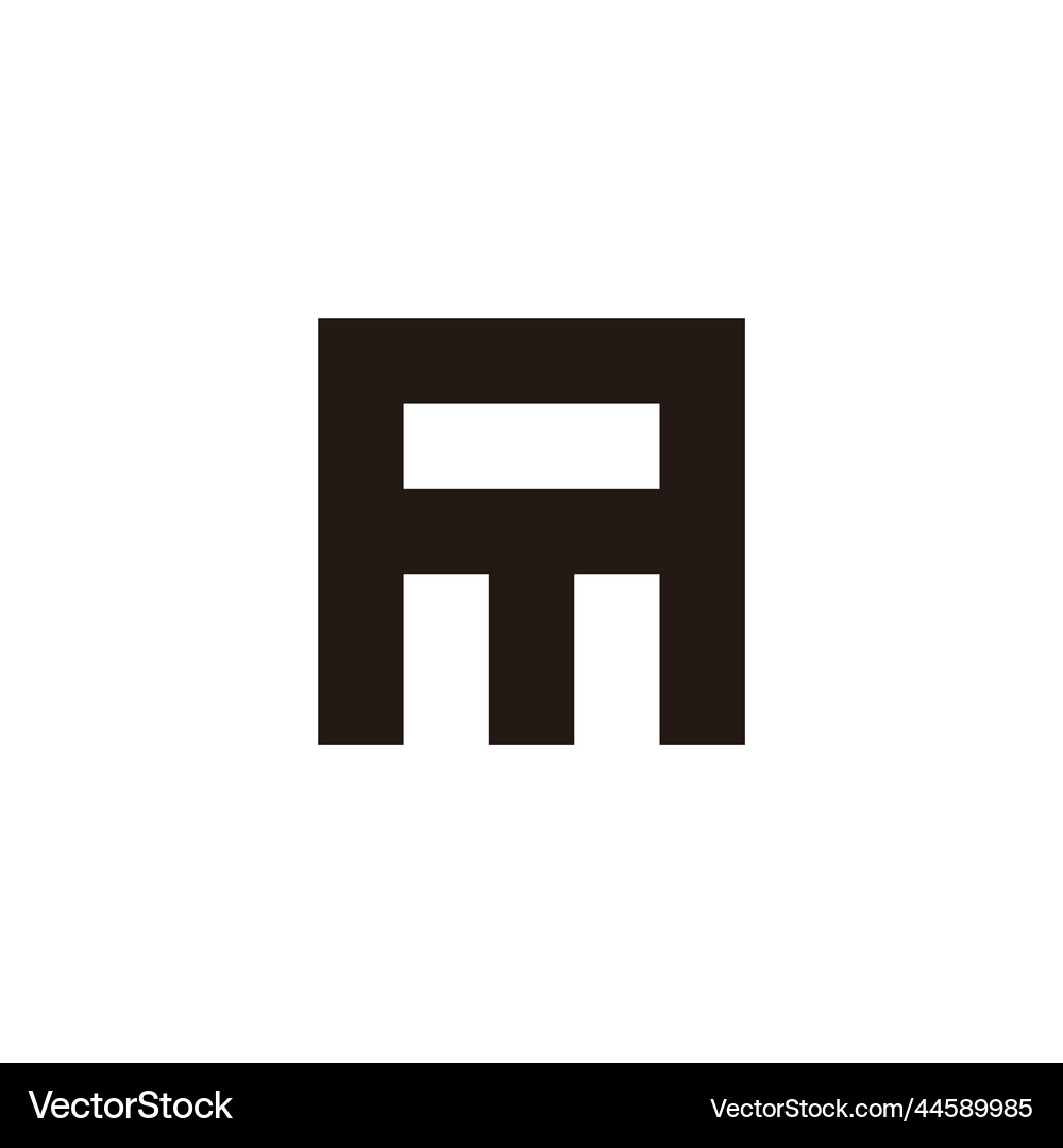 Letter am square geometric symbol simple logo Vector Image