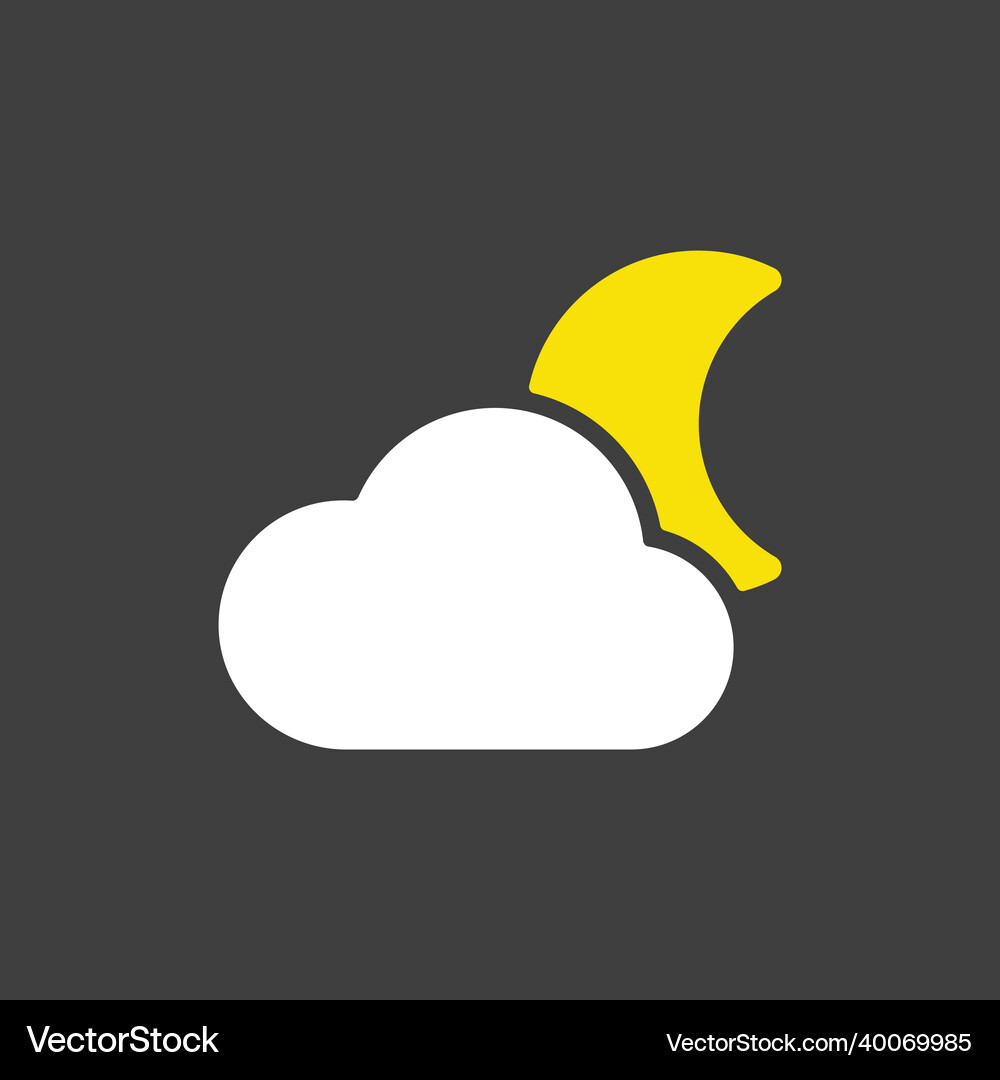 Moon and clouds icon weather sign Royalty Free Vector Image