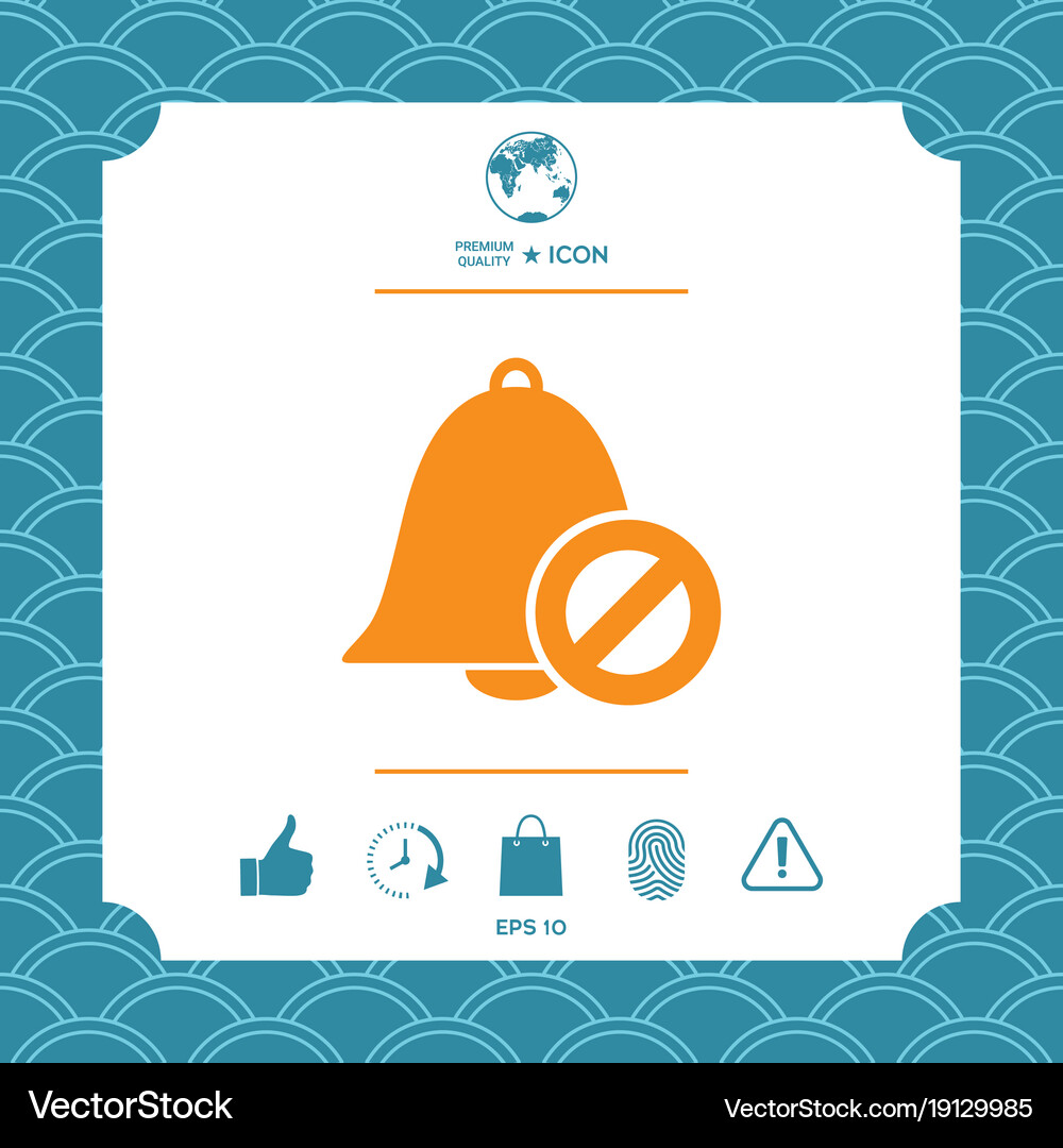 No bell icon prohibition sign stop symbol Vector Image