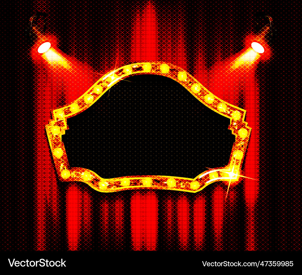 Retro light sign vintage style banner Royalty Free Vector