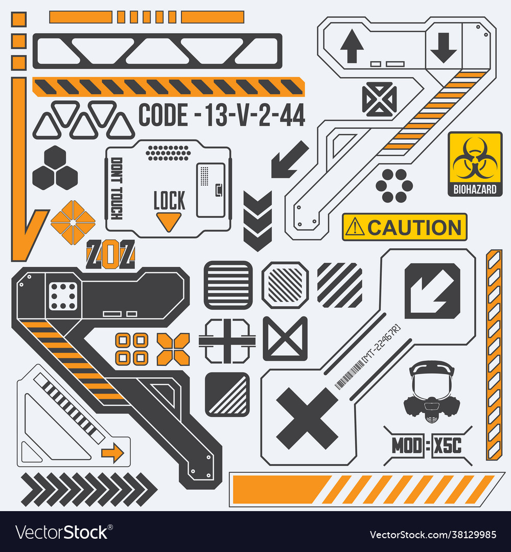 Robot tech elements Royalty Free Vector Image - VectorStock