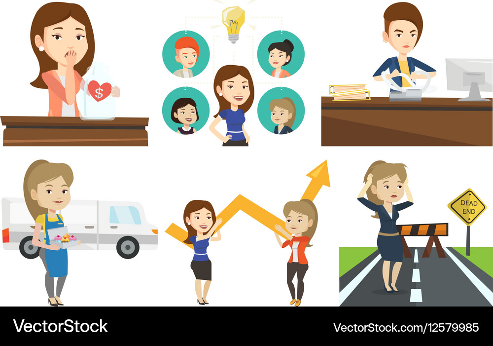 Set of business characters Royalty Free Vector Image