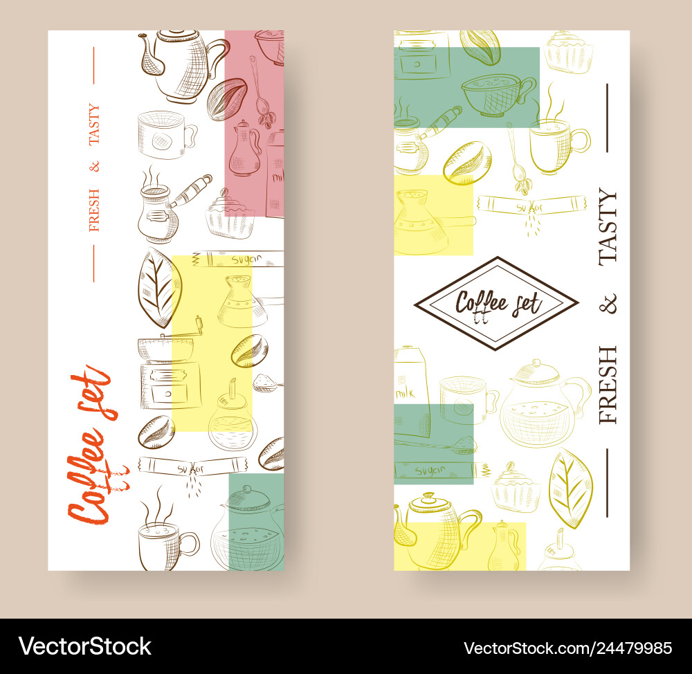 Set of vertical banners with graphic design Vector Image