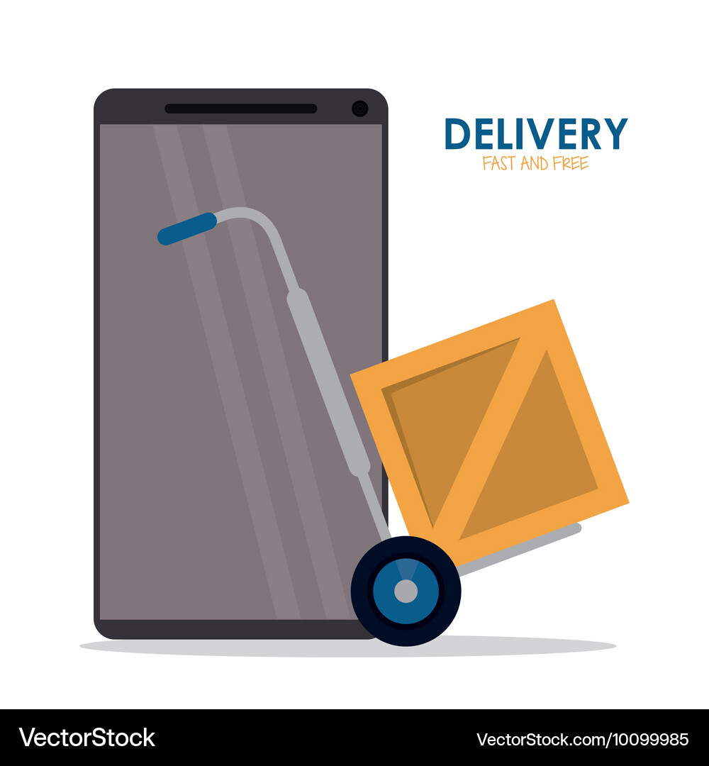 Smartphone package and cart icon delivery Vector Image