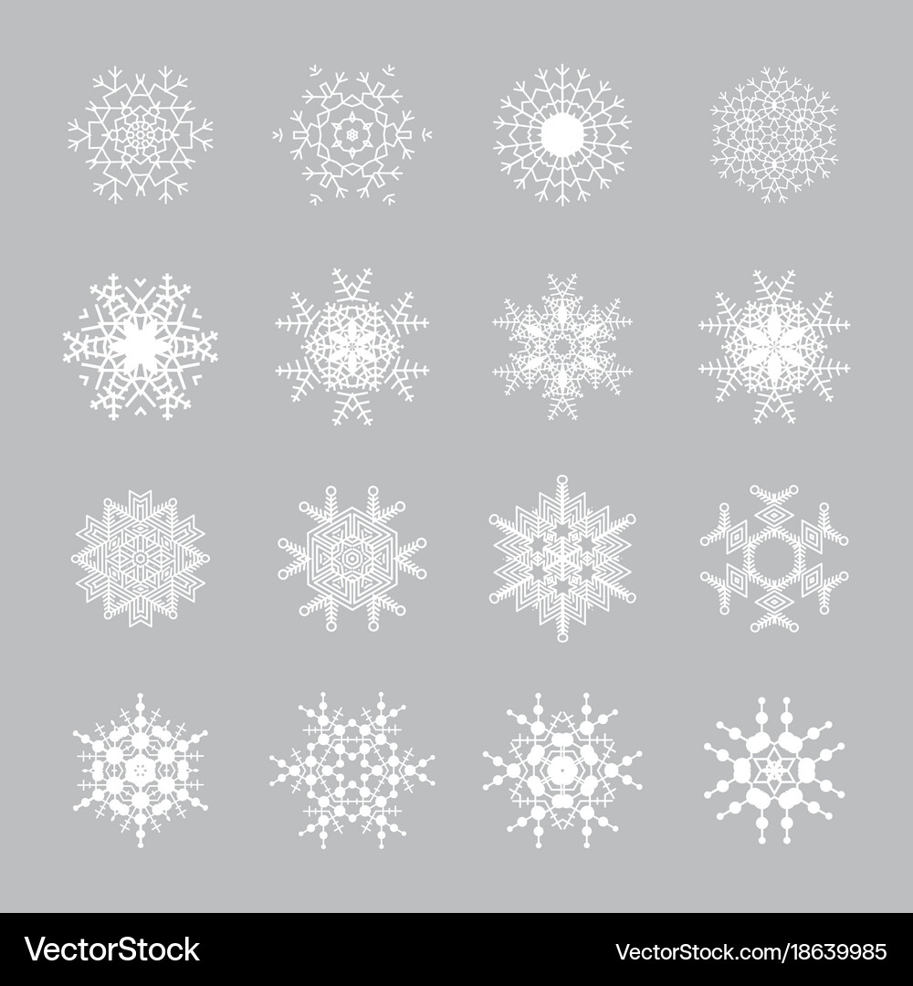 Snowflake icons snow symbol Royalty Free Vector Image