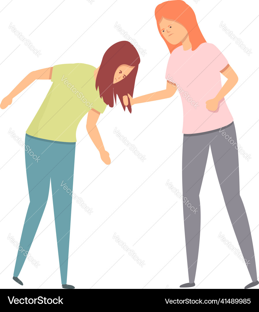 Student fight icon cartoon school violence Vector Image