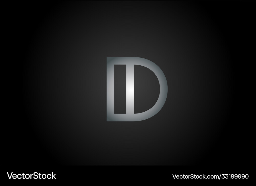 Black grey d alphabet letter logo icon line Vector Image