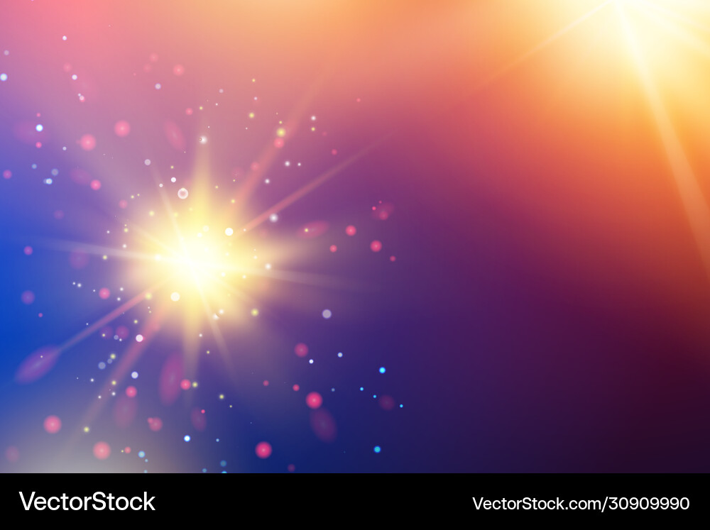 Bright fire sparks over deep ultraviolet space Vector Image