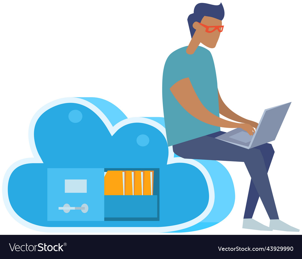 Business Technology Storage Cloud Server Service Vector Image